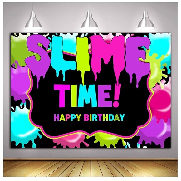 Slime Time backdrop | Party Supplies | Slime Time Theme Backdrop 3 X ...